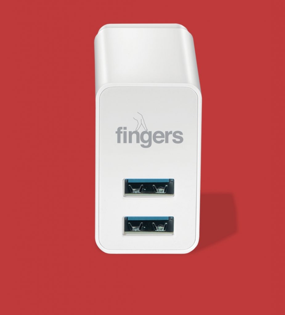 FINGERS 3AMP ADAPTER WITH TYPE C TO TYPE C CABLE